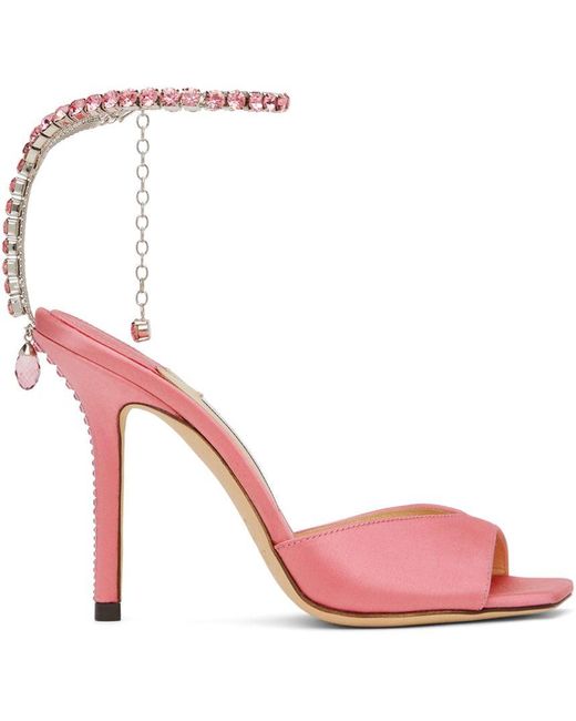 Jimmy Choo Pink Saeda 100 Heeled Sandals Lyst