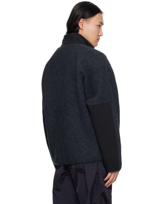 Nanamica Boiled Wool Zip Up Jacket in Blue for Men | Lyst