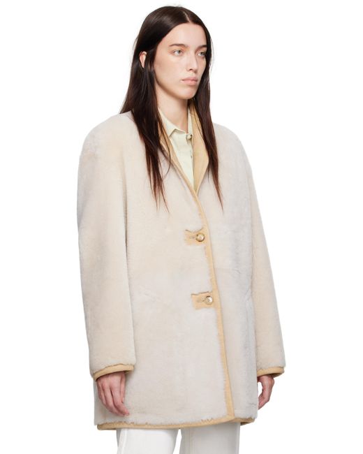 Calvin Klein Halo Shearling Coat in Natural | Lyst