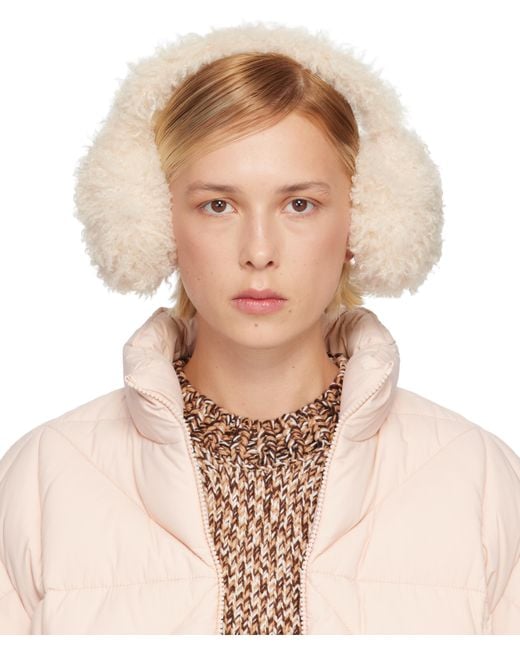 Moncler Logo Ear Muffs in Natural | Lyst UK