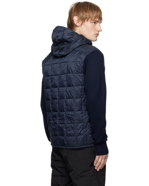 Taion Hood Knit Down Jacket in Blue for Men | Lyst