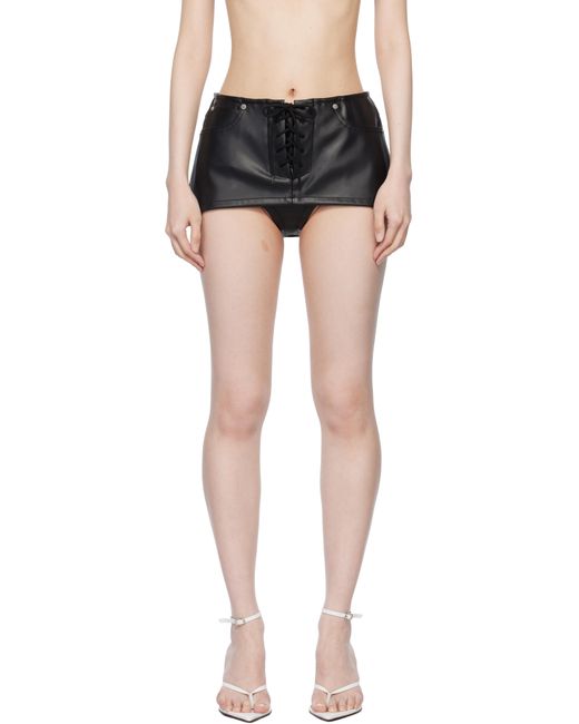 Pushbutton Lace Up Detail Skort in Black | Lyst
