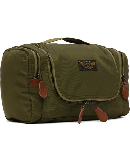 RRL Khaki Nylon Canvas Travel Kit Pouch in Green for Men | Lyst