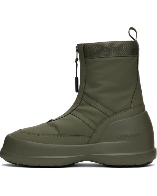 Moon Boot Khaki Luna Zip Boots in Green for Men | Lyst