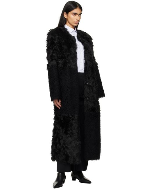 Stand Studio Hilma Faux-fur Coat in Black | Lyst UK