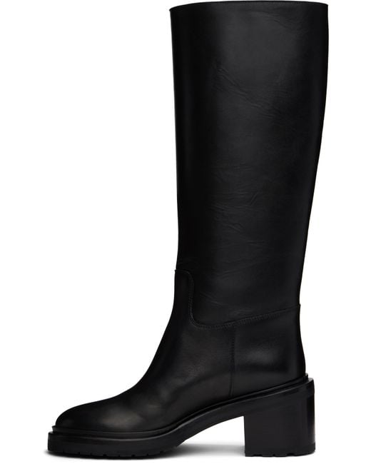 LEGRES Riding Heel Tall Boots in Black | Lyst