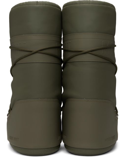 Moon Boot Khaki Icon Rubber Boots in Green for Men | Lyst