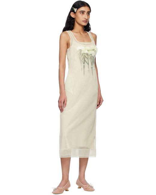 Simone Rocha Embellished Flower Mesh Ballerina Heels in Black | Lyst