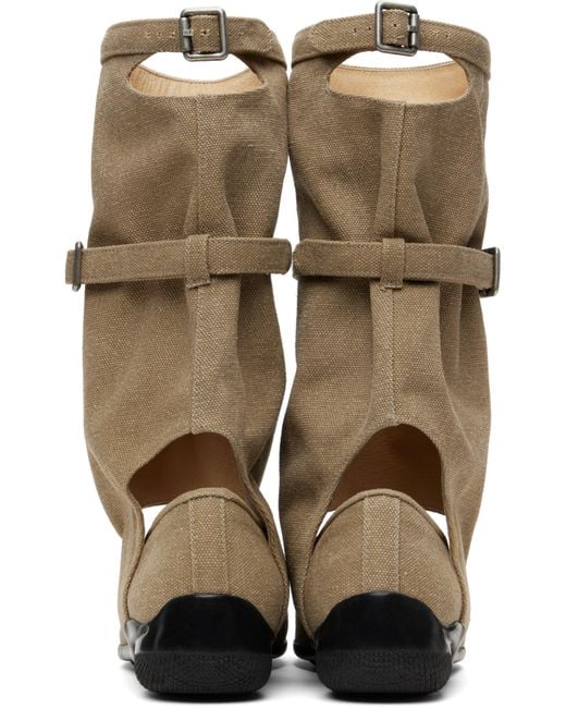 OPEN YY Ballet Flat Cut-Out Boots in Natural | Lyst