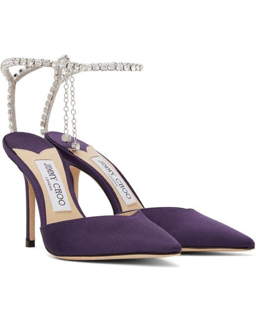 Jimmy Choo Purple Saeda 100 Pumps in Blue | Lyst