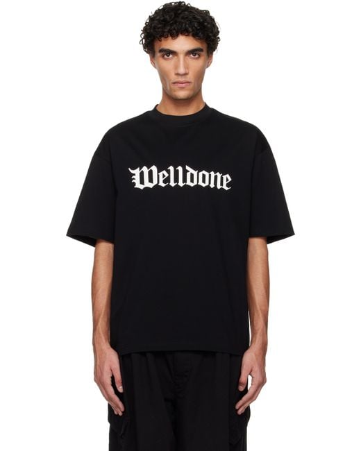 we11done Gothic Logo T-Shirt in Black for Men | Lyst