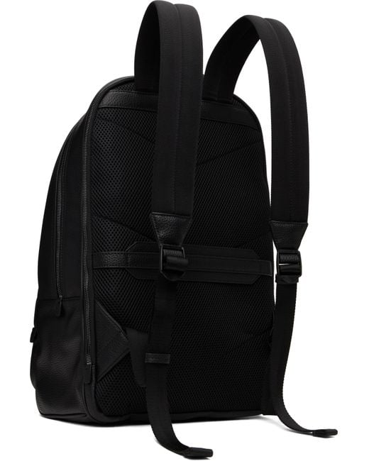 HUGO Stacked Logo Trim Faux-Leather Backpack in Black for Men | Lyst