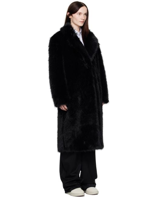 Stand Studio Mckenna Faux-Fur Coat in Black | Lyst