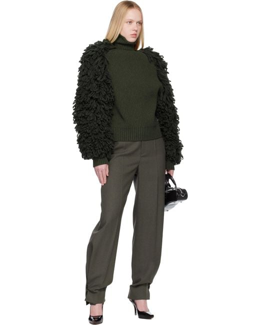 Jean Paul Gaultier Khaki 'The Loop-Stitch' Sweater in Black | Lyst UK