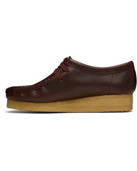 Clarks Burgundy Wallabee Derbys in Black | Lyst