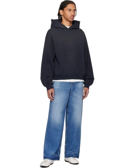 Acne Studios Logo Hoodie in Blue for Men | Lyst UK