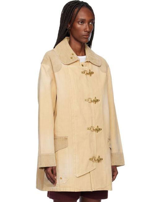 Wales Bonner 'The Sierra' Coat in Natural | Lyst UK