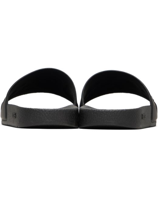 BOSS Large Logo Detail Pool Slides in Black for Men | Lyst UK