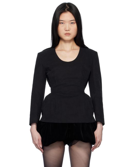 Pushbutton Hourglass Blouse in Black | Lyst