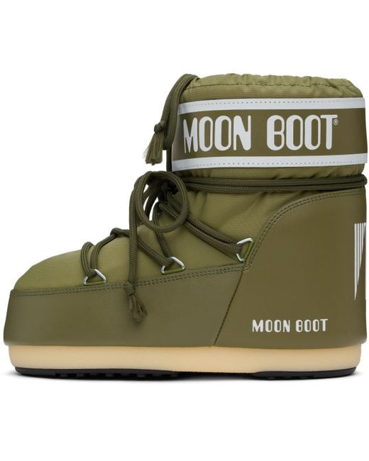 Moon Boot Khaki 'Mb' Icon Low Nylon Boots in Green | Lyst