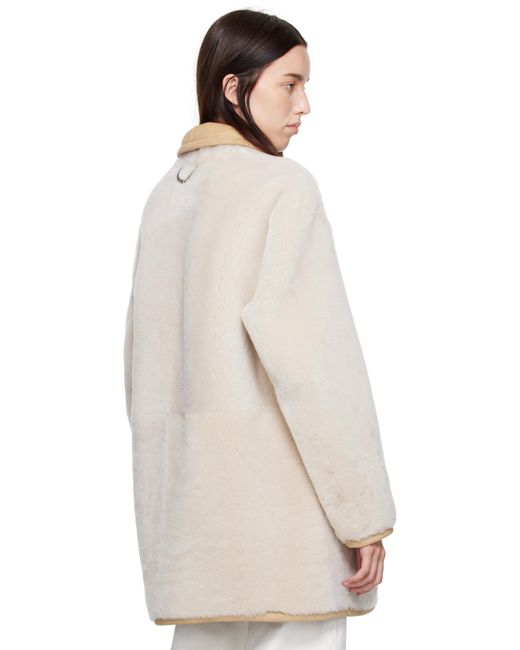 Calvin Klein Halo Shearling Coat in Natural | Lyst