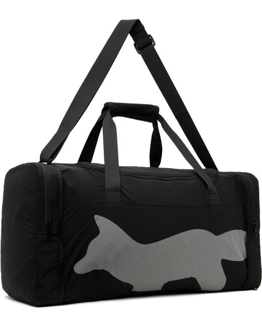Maison Kitsuné Flash Fox Weekender Packable Duffle Bag in Black for Men ...