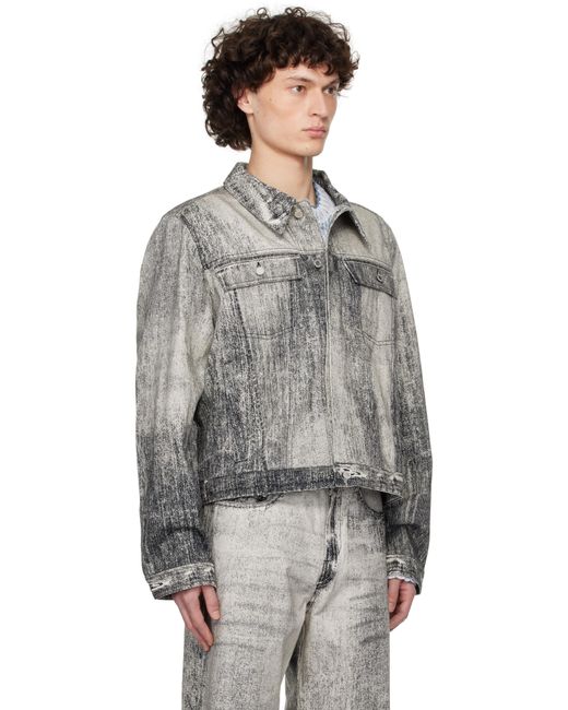 CAMPERLAB Paint Print Denim Jacket in Gray for Men | Lyst
