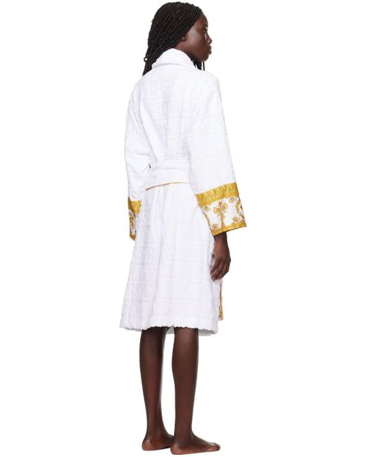 Versace White 'i Heart Baroque' Robe in Black | Lyst