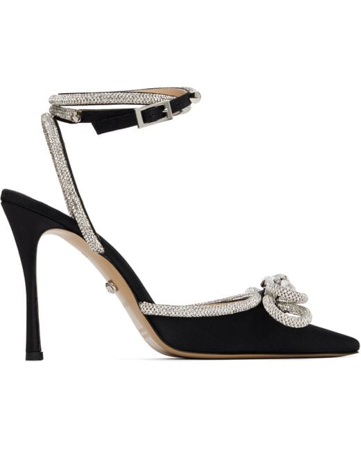 Mach & Mach Machmach Double Bow Satin Heels in Black | Lyst