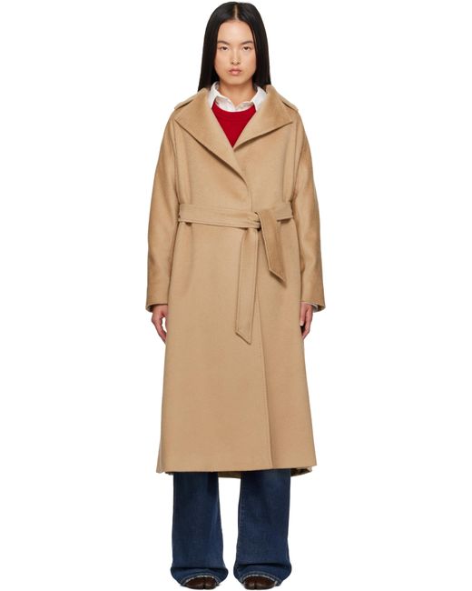 Max Mara Tan Ovatta Coat in Black | Lyst