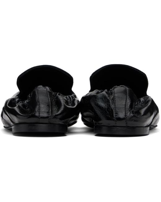 TOTEME Elastic-Back Leather Loafers in Black | Lyst
