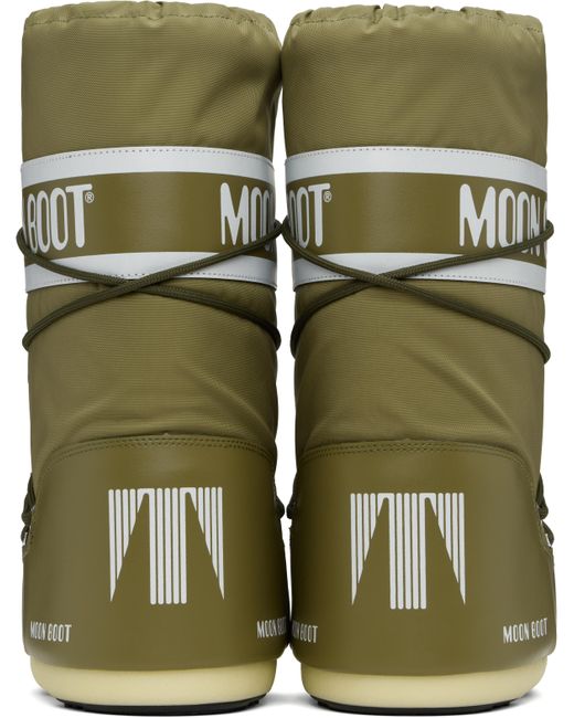 Moon Boot Khaki Icon Nylon Boots in Green for Men | Lyst