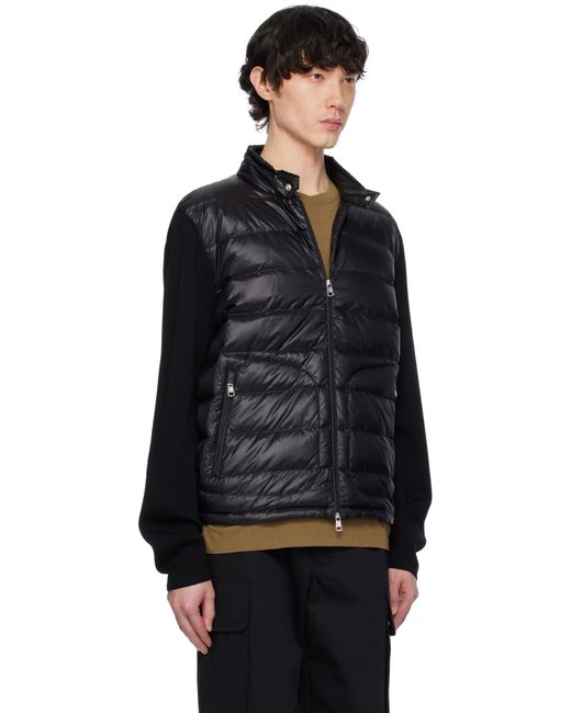 Moncler Padded Wool Zip-Up Down Jacket in Black for Men | Lyst UK