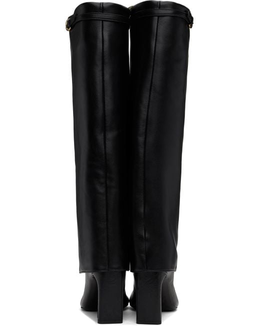 STAUD Wally Foldover High Heel Tall Boots in Black | Lyst
