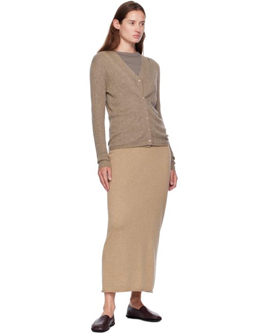 Lisa Yang Taupe Vanna Cardigan in Brown | Lyst UK
