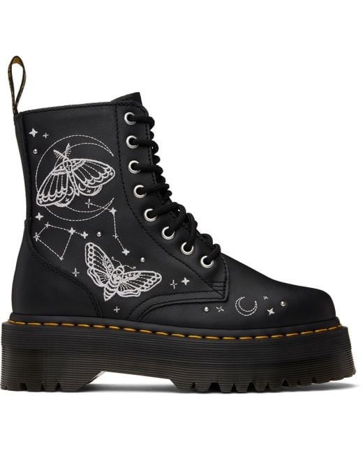 Dr. Martens Jadon Celestial Moth Embroidered Platform Boots in Black | Lyst