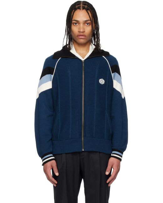 rice nine ten Knitting Track Jacket in Blue for Men | Lyst