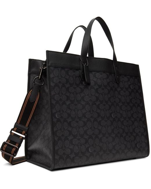COACH Black Field 40 Tote for Men | Lyst