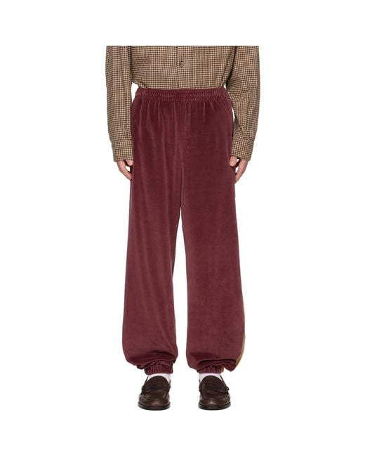 Needles Burgundy Side Line Sweatpants in Red for Men | Lyst