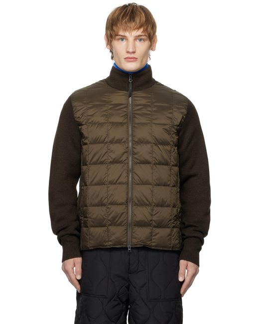 Taion Hi Neck Knit Down Jacket in Black for Men | Lyst