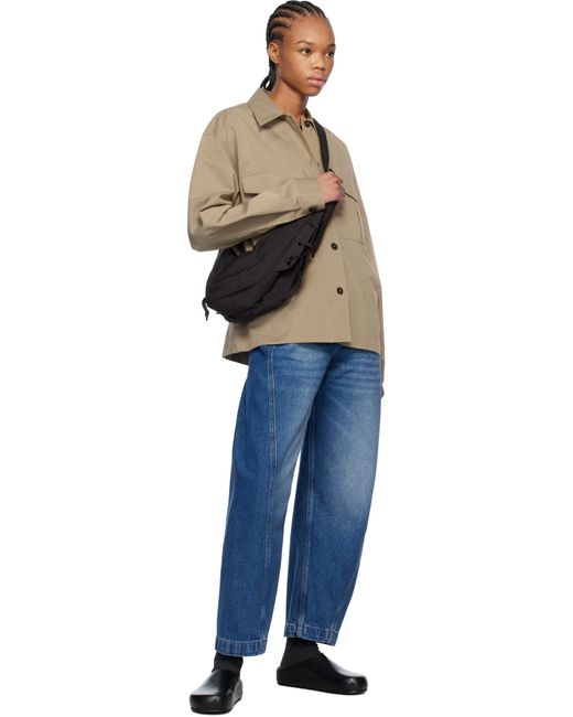 Studio Nicholson Tan Military Overshirt in Natural | Lyst