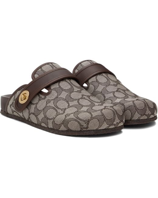 COACH Blake Signature Jacquard Clog Loafers in Black for Men | Lyst