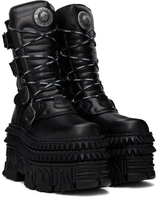 Vetements New Rock Edition Lace-Up Boots in Black for Men | Lyst