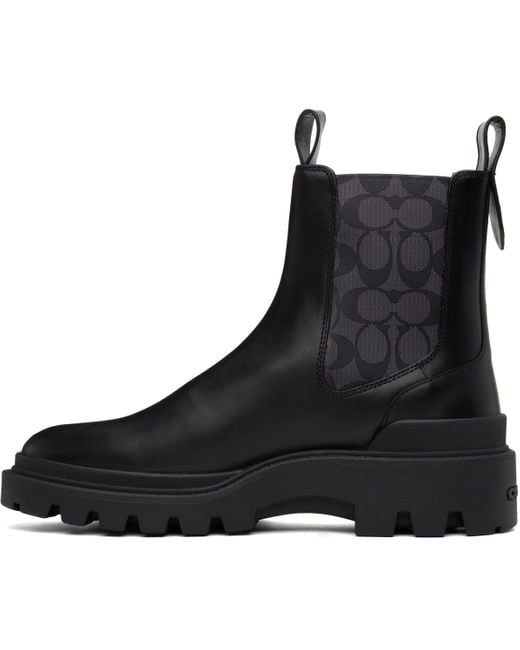 COACH Colson Signature Chelsea Boots in Black for Men | Lyst
