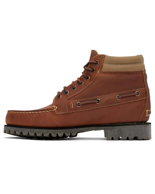 Timberland Tan Authentic Mid Lace-Up Boots in Brown for Men | Lyst