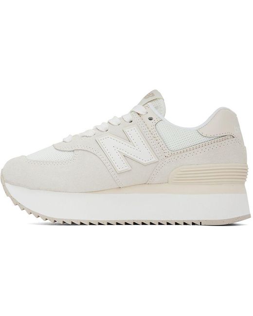 New Balance White 574 Sneakers In Black Lyst