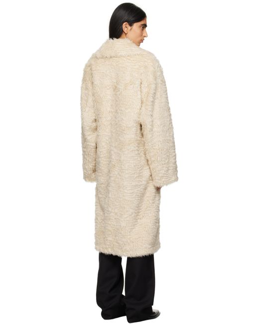Stand Studio Off- Nicole Faux-fur Coat in Natural | Lyst UK