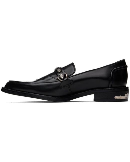 Toga Heel Detail Loafers in Black | Lyst