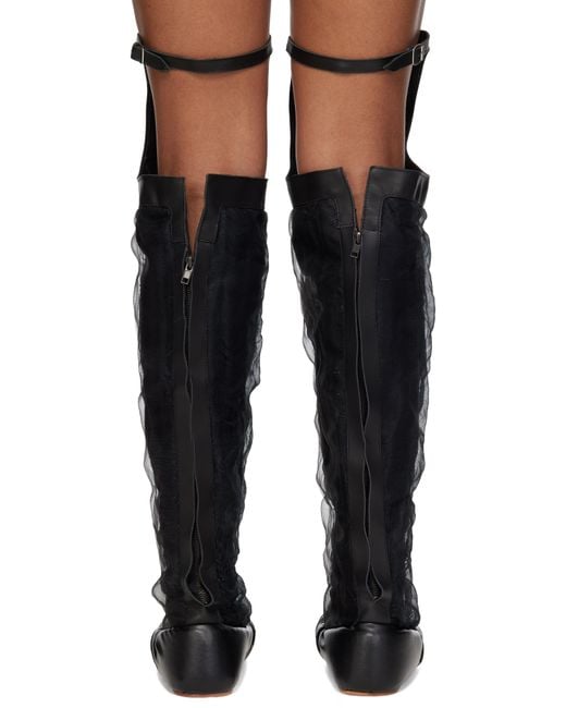 Yume Yume Sheer Ballerina Tall Boots in Black | Lyst