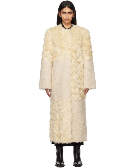 Stand Studio Off- Hilma Faux-fur Coat in Natural | Lyst UK